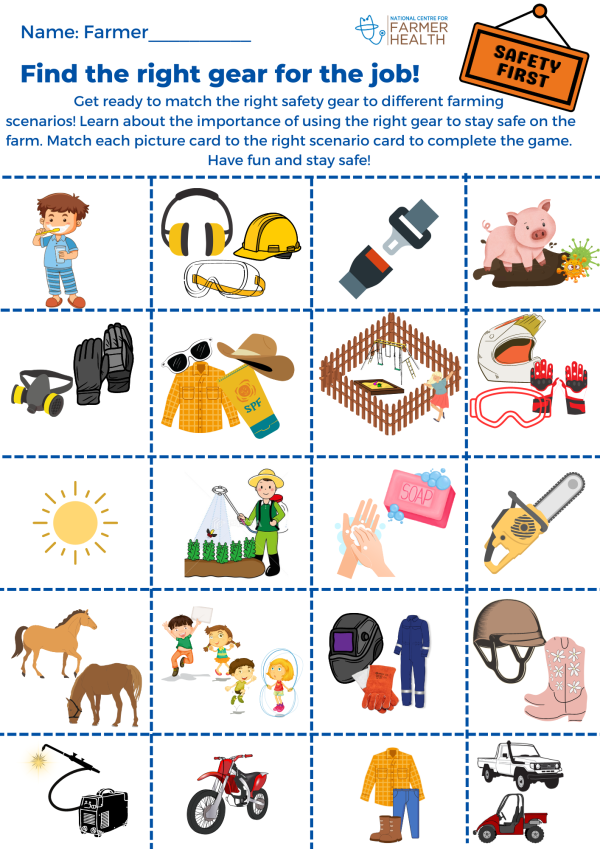 Kids Farm Safety Activity Sheets | National Centre for Farmer Health