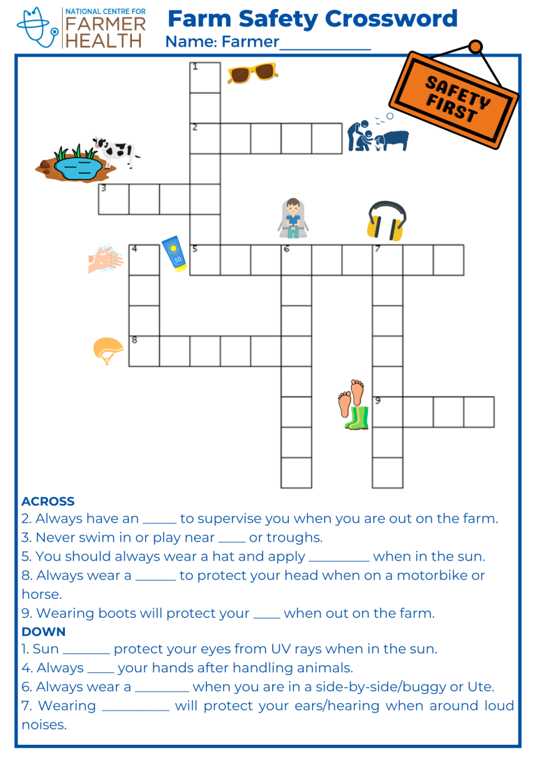 Kids Farm Safety Activity Sheets | National Centre for Farmer Health
