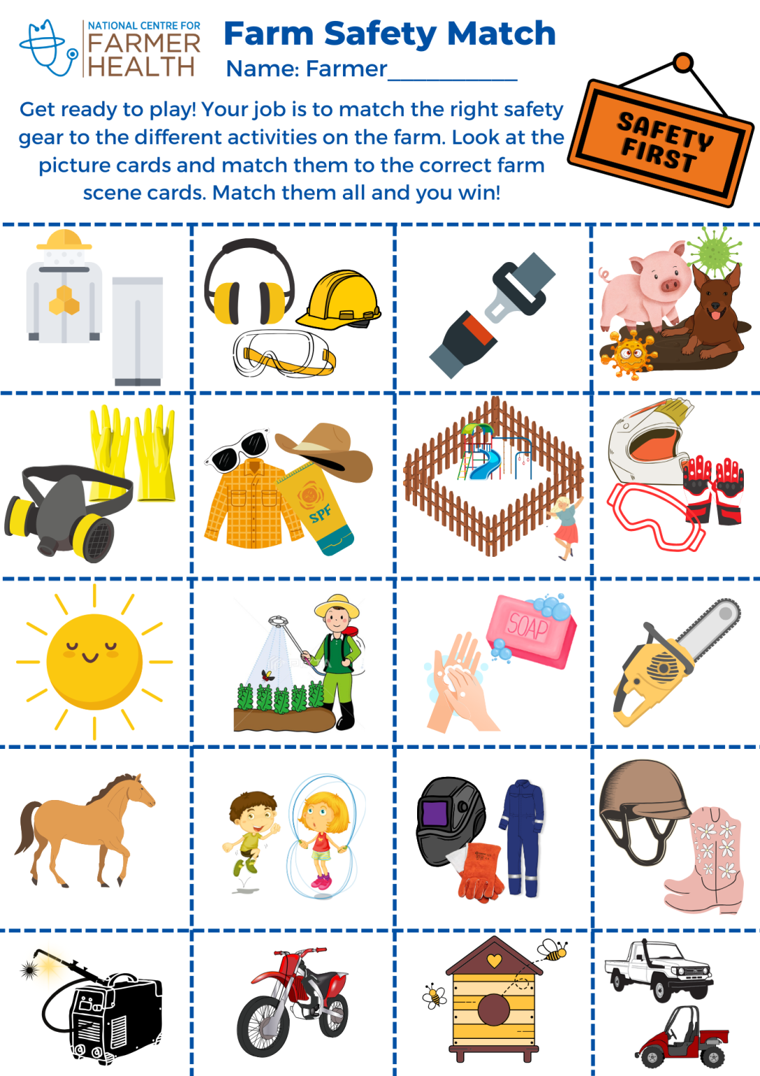 Kids Farm Safety Activity Sheets | National Centre for Farmer Health
